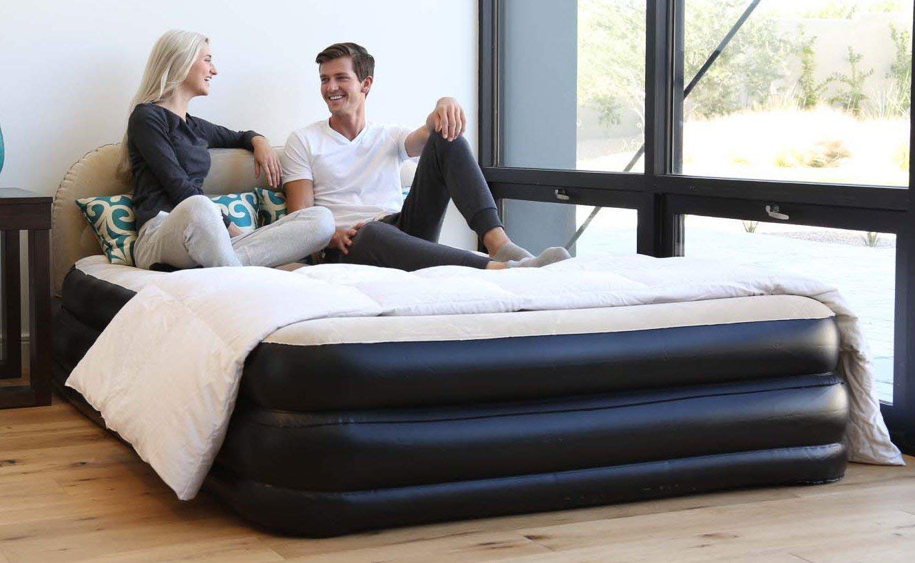 CAMA DE AIRE INFLABLE FLOCADA DOBLE CON CABECERO BESTWAY - TIENDAS DE ...
