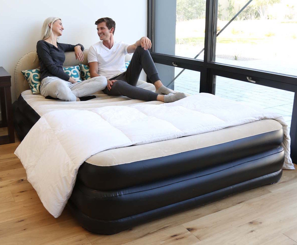 CAMA DE AIRE INFLABLE FLOCADA DOBLE CON CABECERO BESTWAY - TIENDAS DE ...