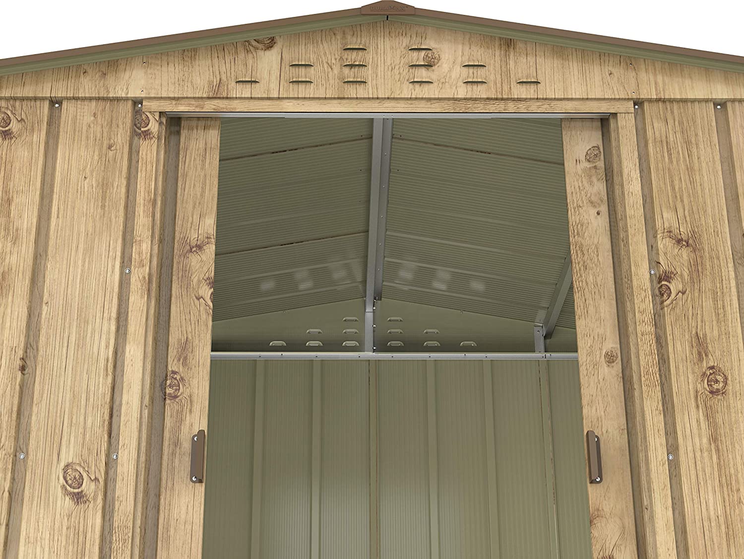 CASETA COBERTIZO METAL JARDIN TOP SHED 6X4 MARRON DURAMAX - CASETAS Y ...