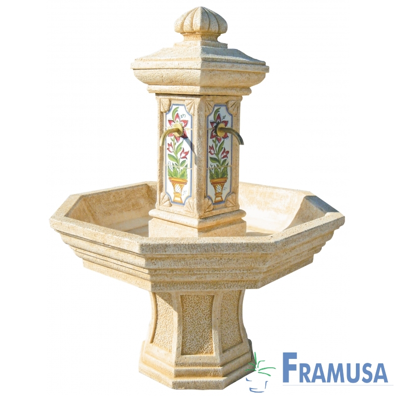 FUENTE DE PIEDRA ARTIFICIAL CENTRAL ADONIS DELFOS OCRE CON BOMBA PARA ...