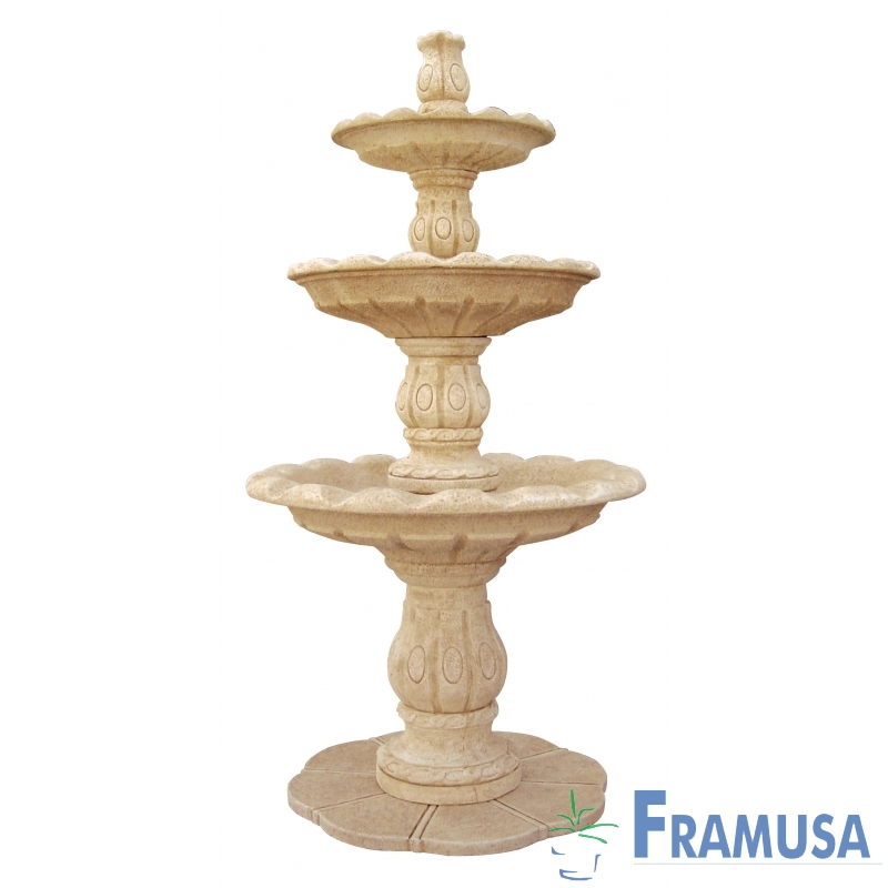 FUENTE DE PIEDRA ARTIFICIAL CENTRAL ROSANA OCRE CON BOMBA PARA JARDIN ...