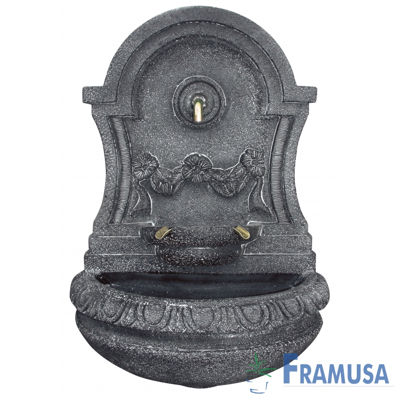 FUENTE DE PIEDRA ARTIFICIAL MURAL DE PARED FIRENZE CENIZA CON BOMBA ...