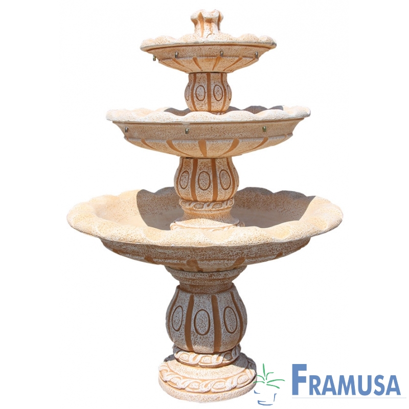 FUENTE DE PIEDRA ARTIFICIAL CENTRAL ROSITA OCRE CON BOMBA PARA JARDIN ...