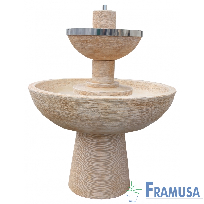 FUENTE DE PIEDRA ARTIFICIAL CASCADA XILOS OCRE CON BOMBA PARA JARDIN ...