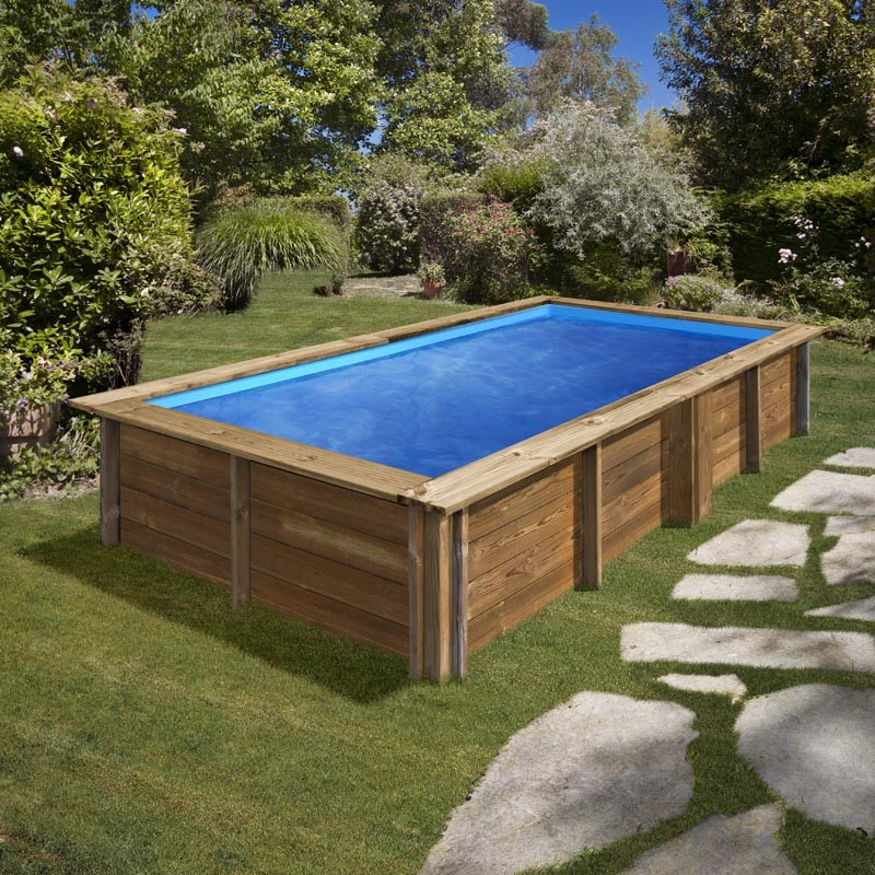PISCINA GRE CUADRADA DE MADERA SUNBAY POOLS LEMON 790204 3.75 MTS X 2 ...